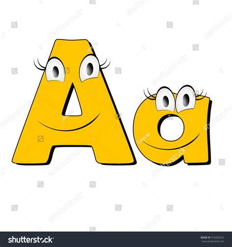 Big Eye Smile Yellow Alphabet Stock Illustration 416203222 Shutterstock
