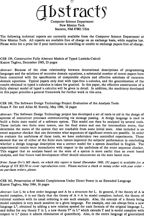 Abstracts Acm Sigact News