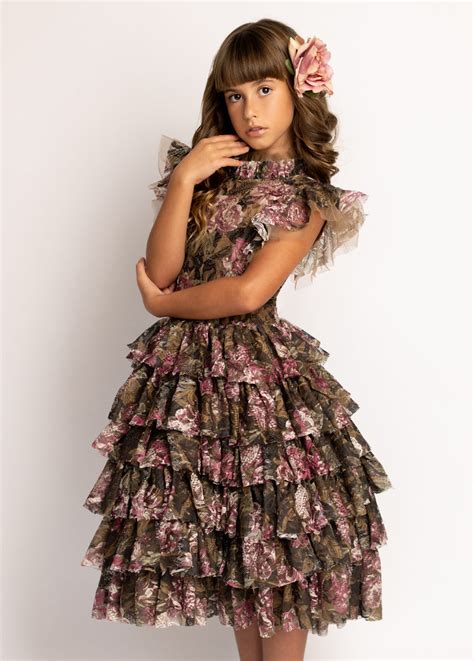 Anouk Petticoat Dress In Bistre Floral Joyfolie