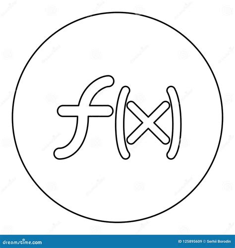 Symbol Function Icon Black Color In Round Circle Stock Vector Illustration Of Lettering Badge