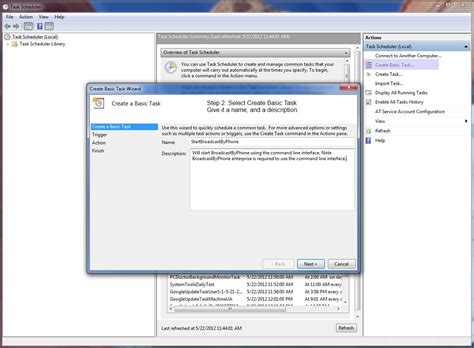 Using Windows Task Scheduler To Launch Broadcastbyphone Enterprise