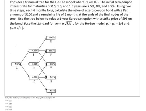Solved Consider A Trinomial Tree For The Ho Lee Model Where