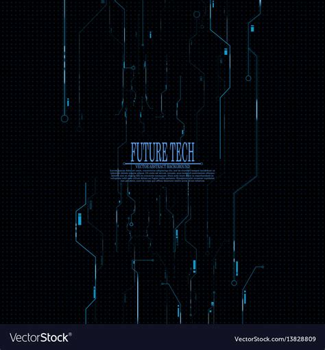 Abstract Black Future Tech Circuit Background Vector Image