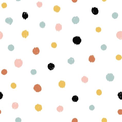 Premium Vector Cute Hand Drawn Seamless Pattern With Colorful Polka Dots Abstract