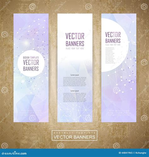 Geometric Style Design Banner Template Set Stock Vector Illustration