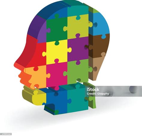 3d 퍼즐 머리 아이콘 벡터 지그소 퍼즐에 대한 스톡 벡터 아트 및 기타 이미지 지그소 퍼즐 로고 머리 Istock