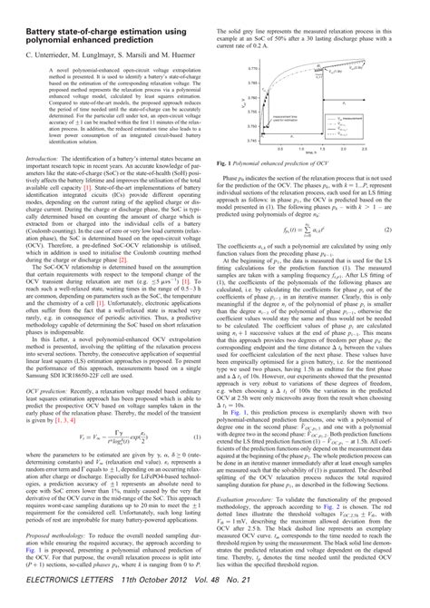 Pdf Battery State Of Charge Estimation Using Polynomial Enhanced
