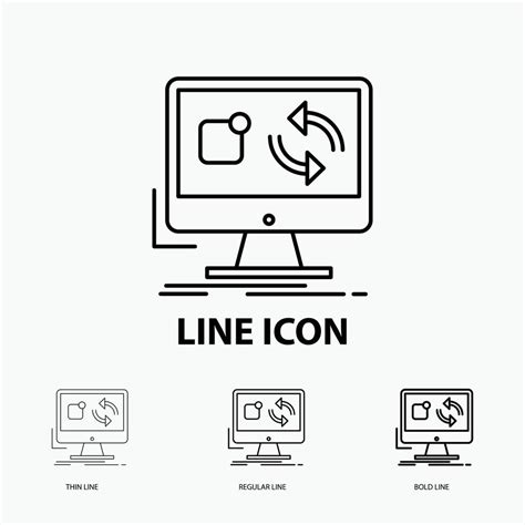 Update App Application Install Sync Icon In Thin Regular And Bold Line Style Vector