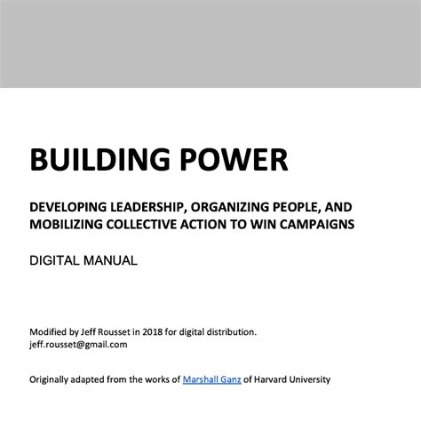 Building Power Organizing And Campaign Strategy Guide Organizing Training Materials