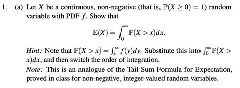 solved a let x be a continuous non negative that is p x