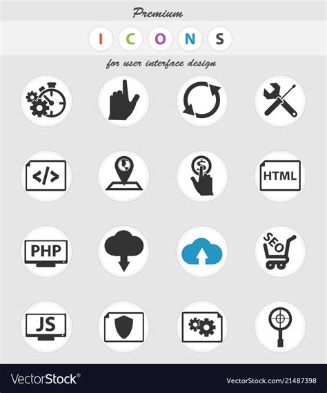 Seo Icon Set Royalty Free Vector Image VectorStock