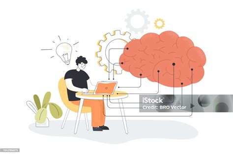 Programmer Learning About Artificial Intelligence On Computer Stock