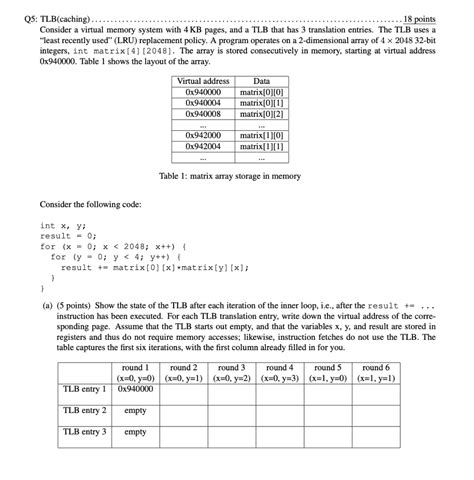 Solved Least Recently Used Lru Replacement Policy A