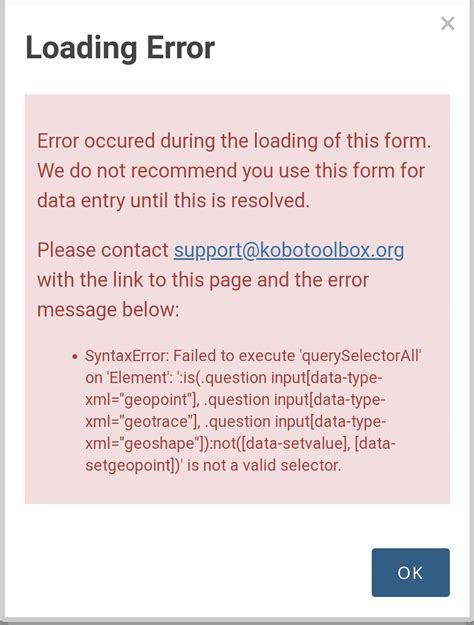 Loading Error Submit Form Data Collection Kobotoolbox Community Forum