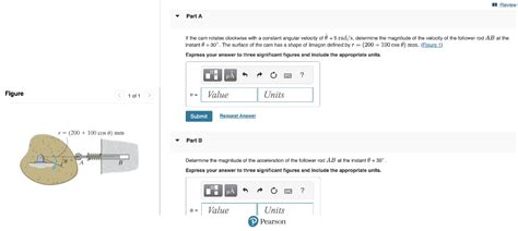 Solved If The Cam Rotates Clockwise With A Constant Angular