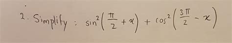 Solved Simplify sin π x cos πx Chegg com