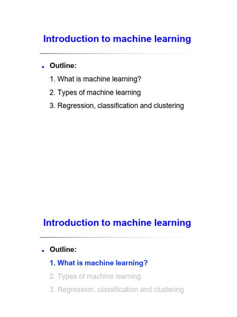 Lesson 4 Introduction Machine Learning Pdf Machine Learning Statistical Classification