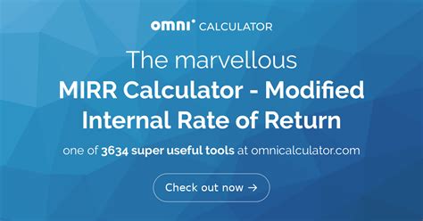 MIRR Calculator Modified Internal Rate Of Return