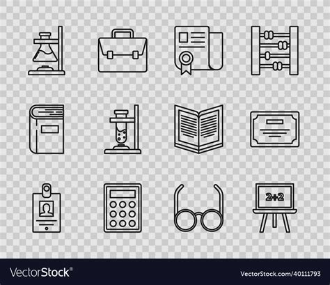 Set Line Identification Badge Chalkboard Vector Image