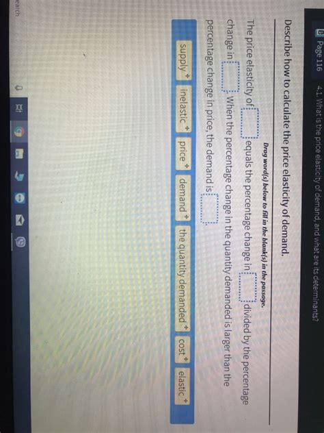 Solved E Page What Is The Price Elasticity Of Chegg