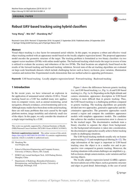 Robust Uav Based Tracking Using Hybrid Classifiers Request Pdf