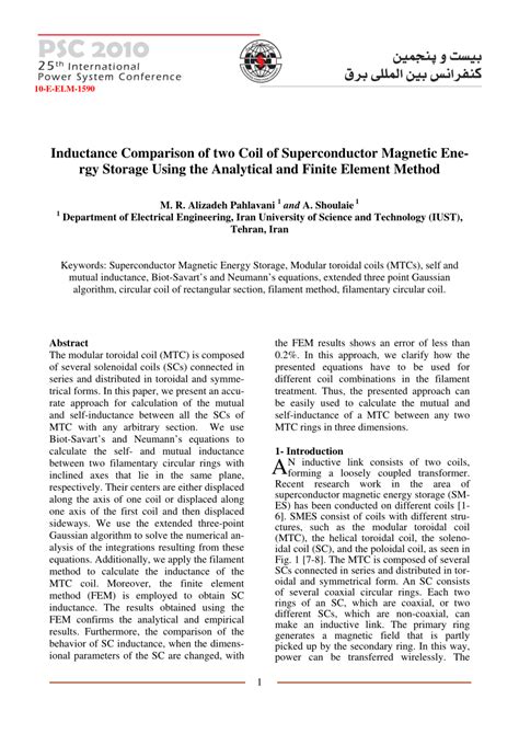 Pdf Inductance Comparison Of Two Coil Of Superconductor Magnetic