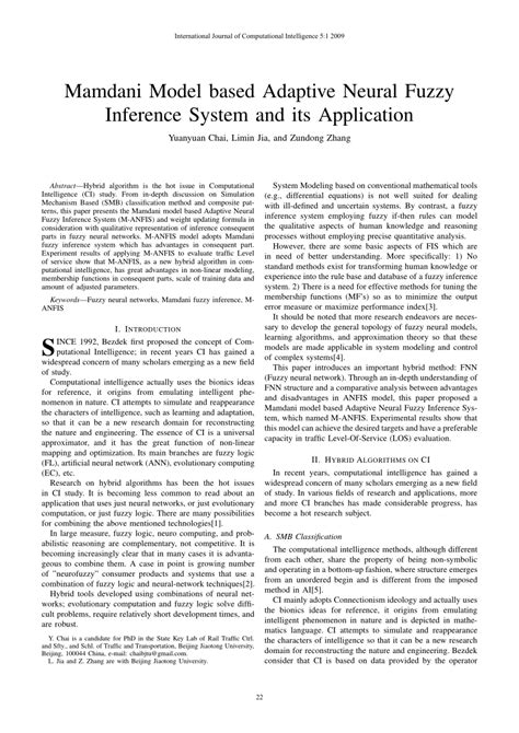 Pdf Mamdani Model Based Adaptive Neural Fuzzy Inference System And Its Application