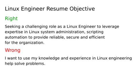 Top 18 Linux Engineer Resume Objective Examples ResumeCat