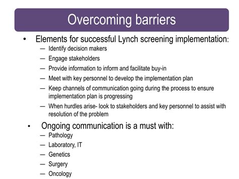PPT Implementing Universal Lynch Syndrome Screening In Health System Challenges Solutions