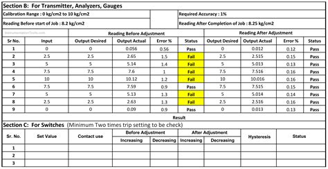 Printable Calibration Form Template Br