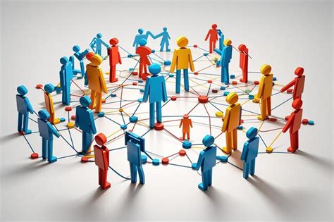 Premium Ai Image Three Dimensional Illustration Of Teamwork And Network Concept Made With