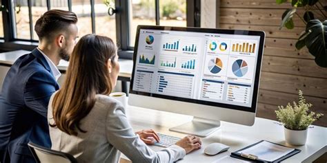 Innovative Business Analysis With Crm Data Ai Robot And Tablet