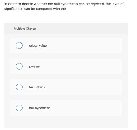 Solved In Order To Decide Whether The Null Hypothesis Can Be