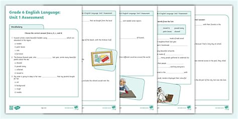 Grade 6 English Language Unit 1 Assessment