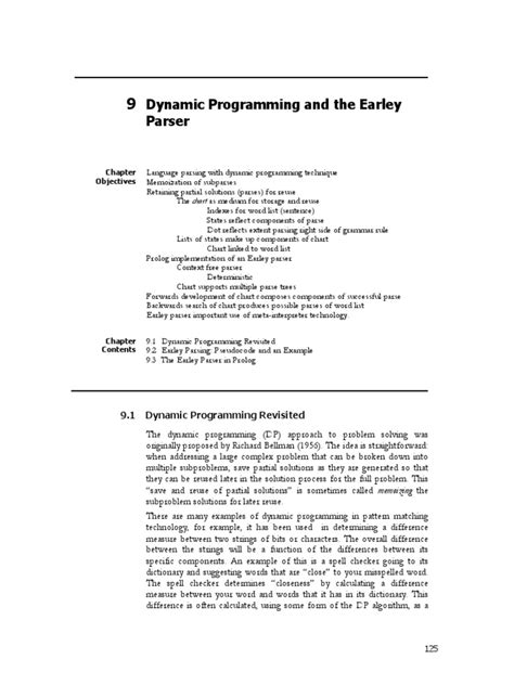 ch9 dynamic programming and the earley parser pdf parsing dynamic programming