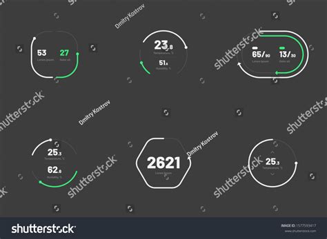 Set Collection Indicator Template Dashboard Ui 库存矢量图（免版税）1577593417 Shutterstock