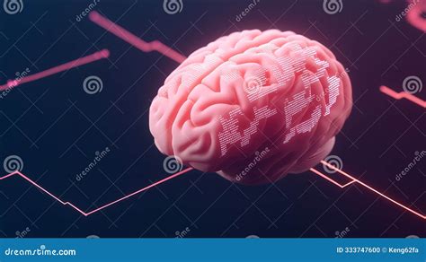 Digital Brain With Illuminated Circuits In A Dark Futuristic Environment Stock Illustration