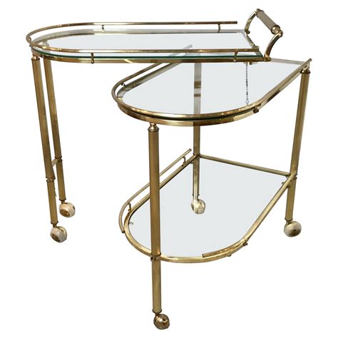 Brass Expandable Tri Level Bar Cart At 1stdibs