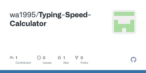 GitHub Wa Typing Speed Calculator