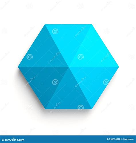 Streamlined Design Inverted Blue Hexagon On White Background Stock