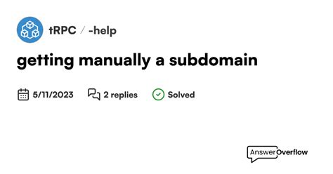 Getting Manually A Subdomain Trpc