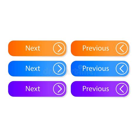 next and previous buttons stock vector illustration of internet 35859926