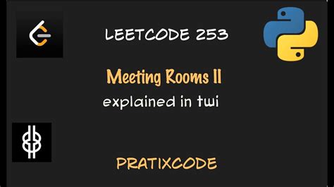 Meeting Rooms Ii Leetcode 253 Python Twi Youtube