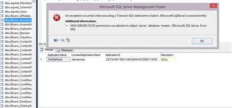 Sql Server Error 300 View Server State Permission Solutions