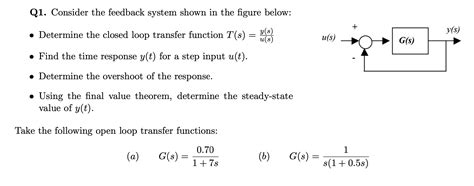 Solved Q Consider The Feedback System Shown In The Figure Chegg