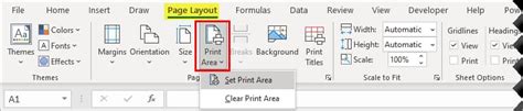 Print Area In Excel Print Only Part Of A Sheet