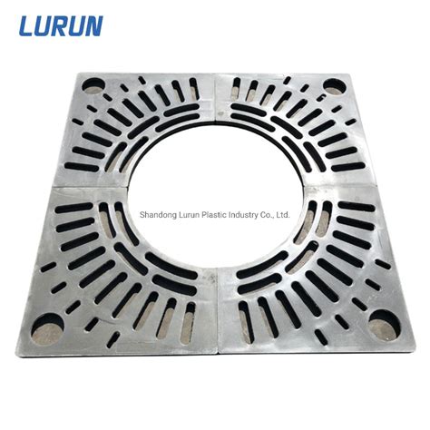 Composite Green Recessed Grass Well Lawn Tree Grating For Treelawn Green Belt Tree Grating And
