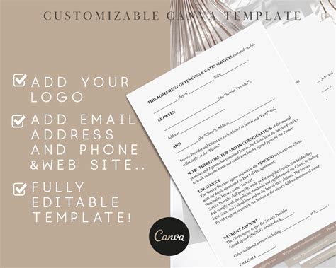 Fencing Contract Template Fencing And Gates Install Agreement Fencing Installer Forms Fencing