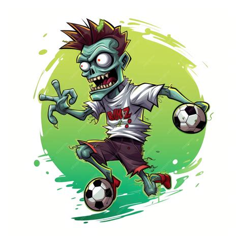 Premium Photo Colorful Football Zombie Card Illustration With