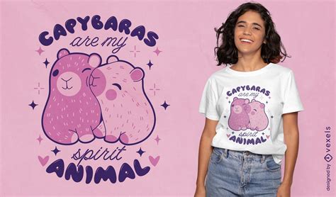 Capybara Kiss T Shirt Design Vector Download